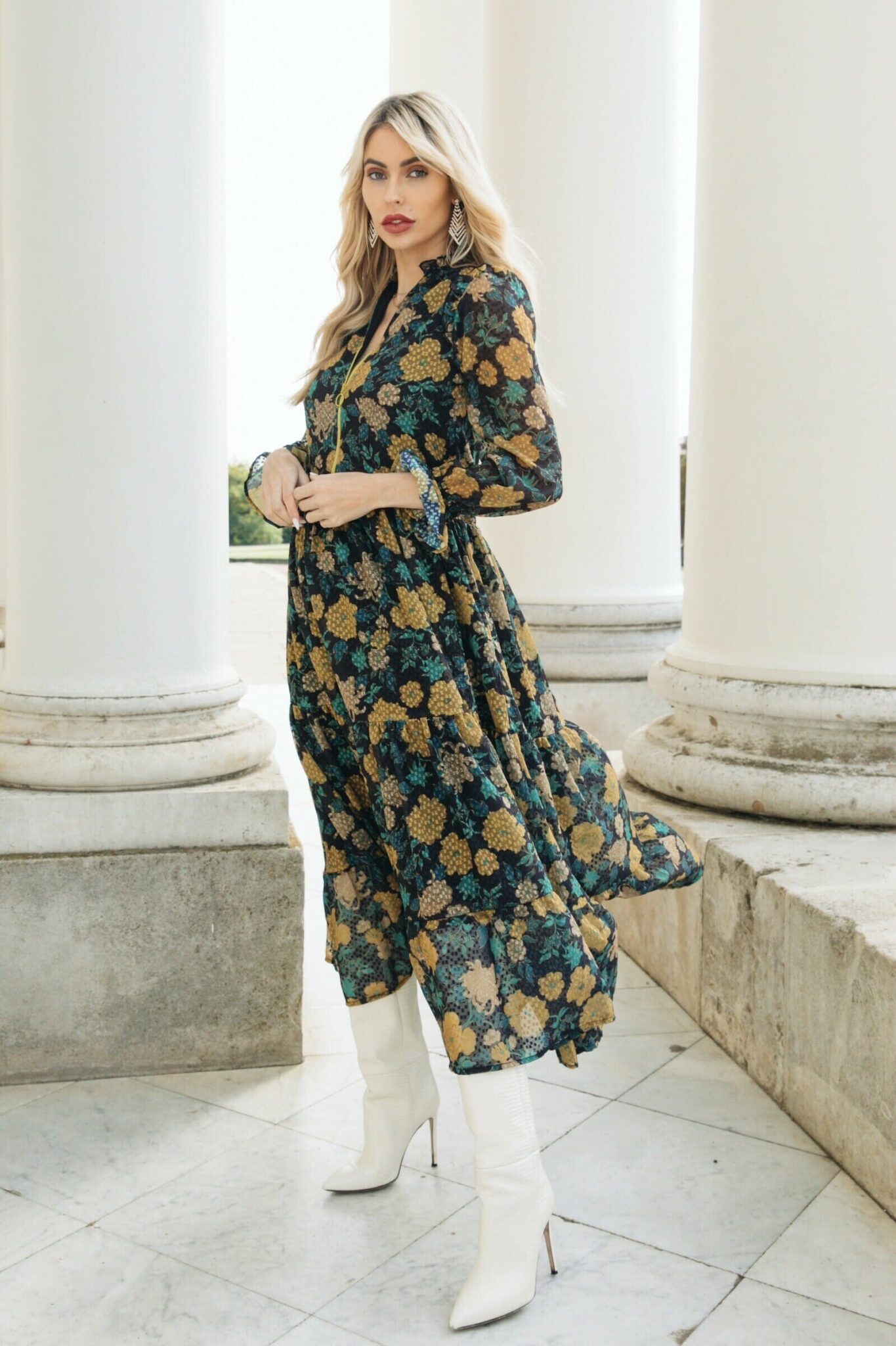 Leopard Print Midi Dress | Leopard Print Nursing Dress | Tilbea